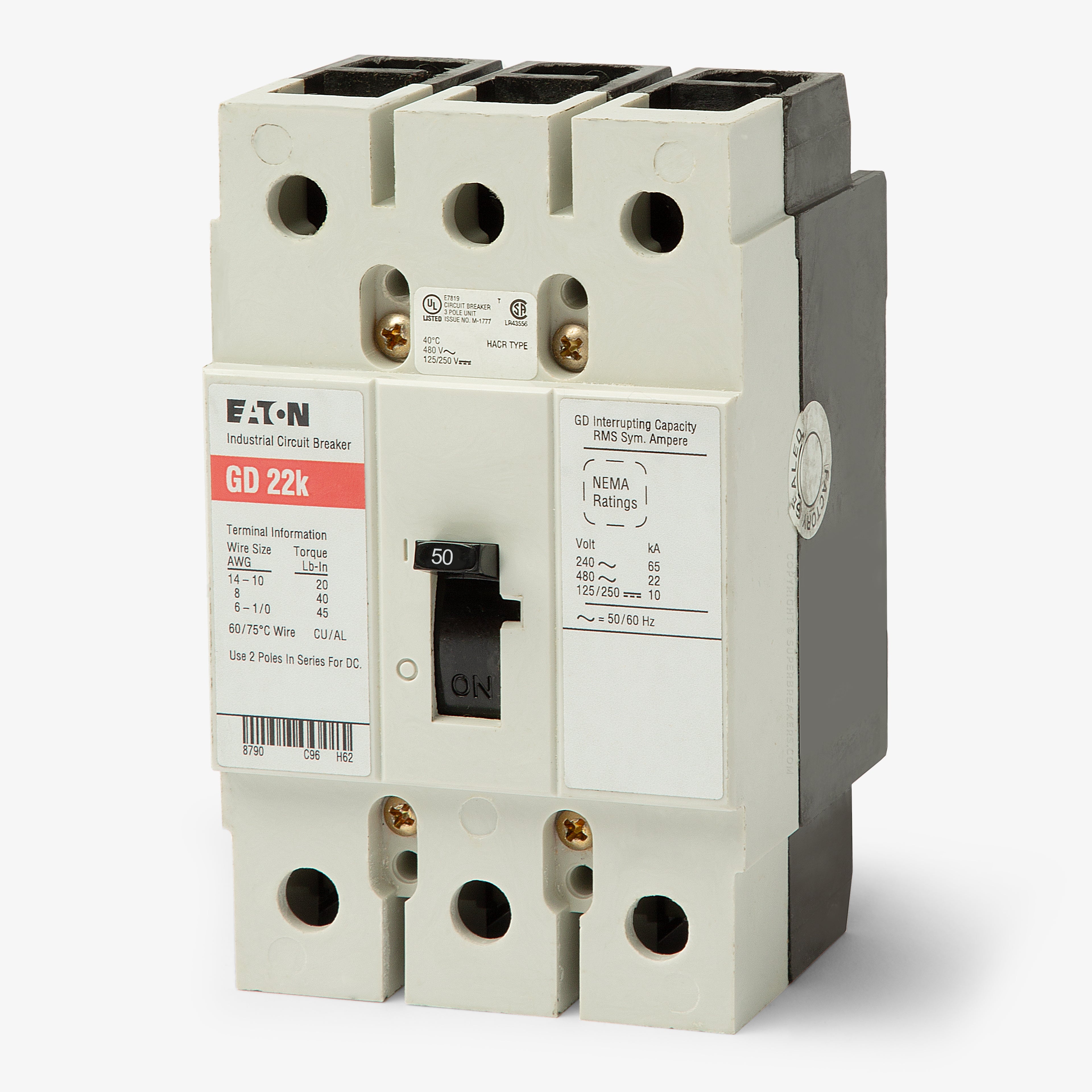 Eaton GD3050 3 Pole Circuit Breaker – SuperBreakers