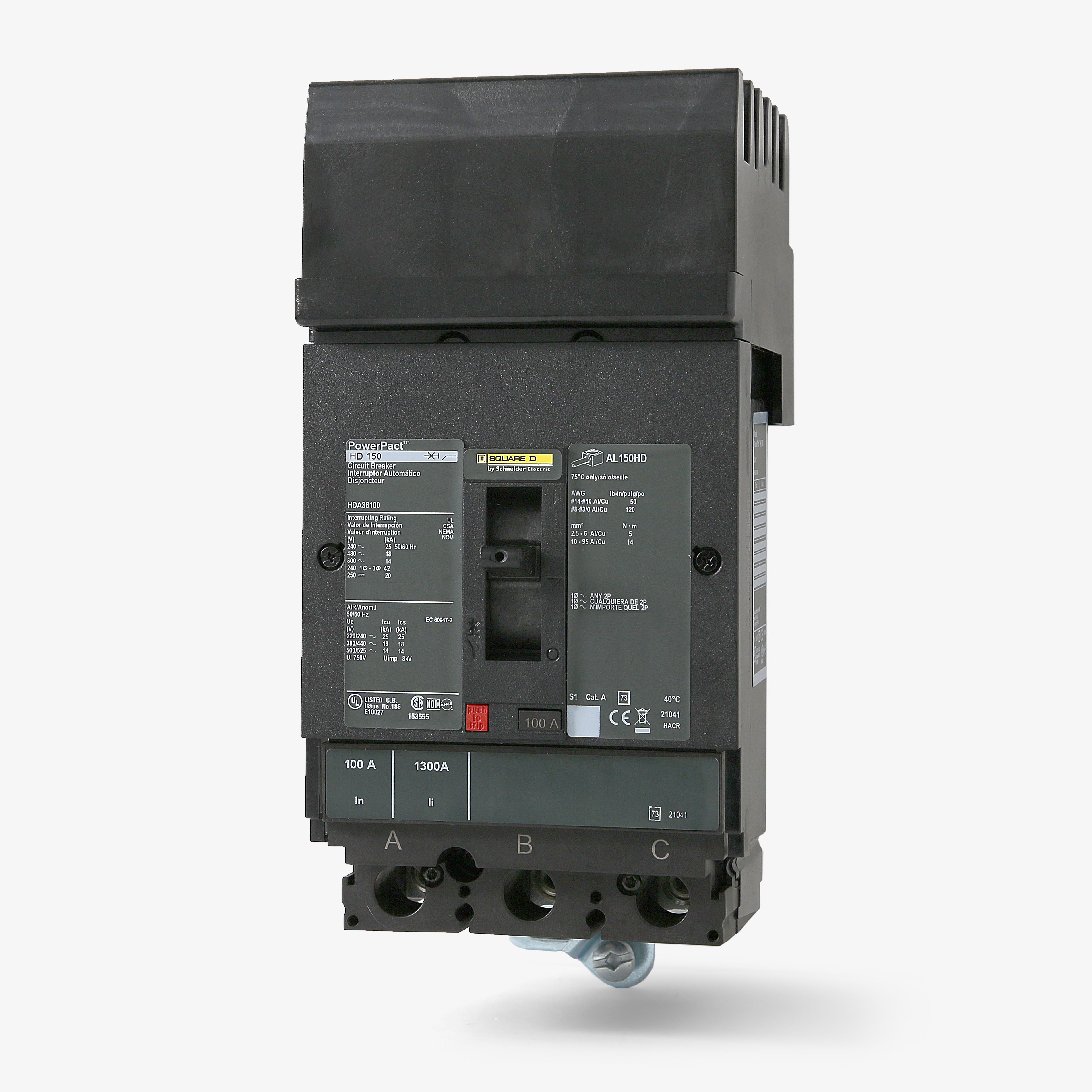 Disyuntor tripolar Square D HDA36100 – SuperBreakers