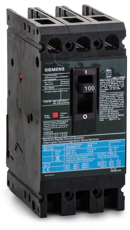 Siemens ED63B100 3 Pole Circuit Breaker – SuperBreakers