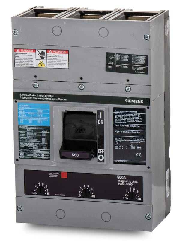 Siemens LXD63B500 3 Pole Circuit Breaker – SuperBreakers