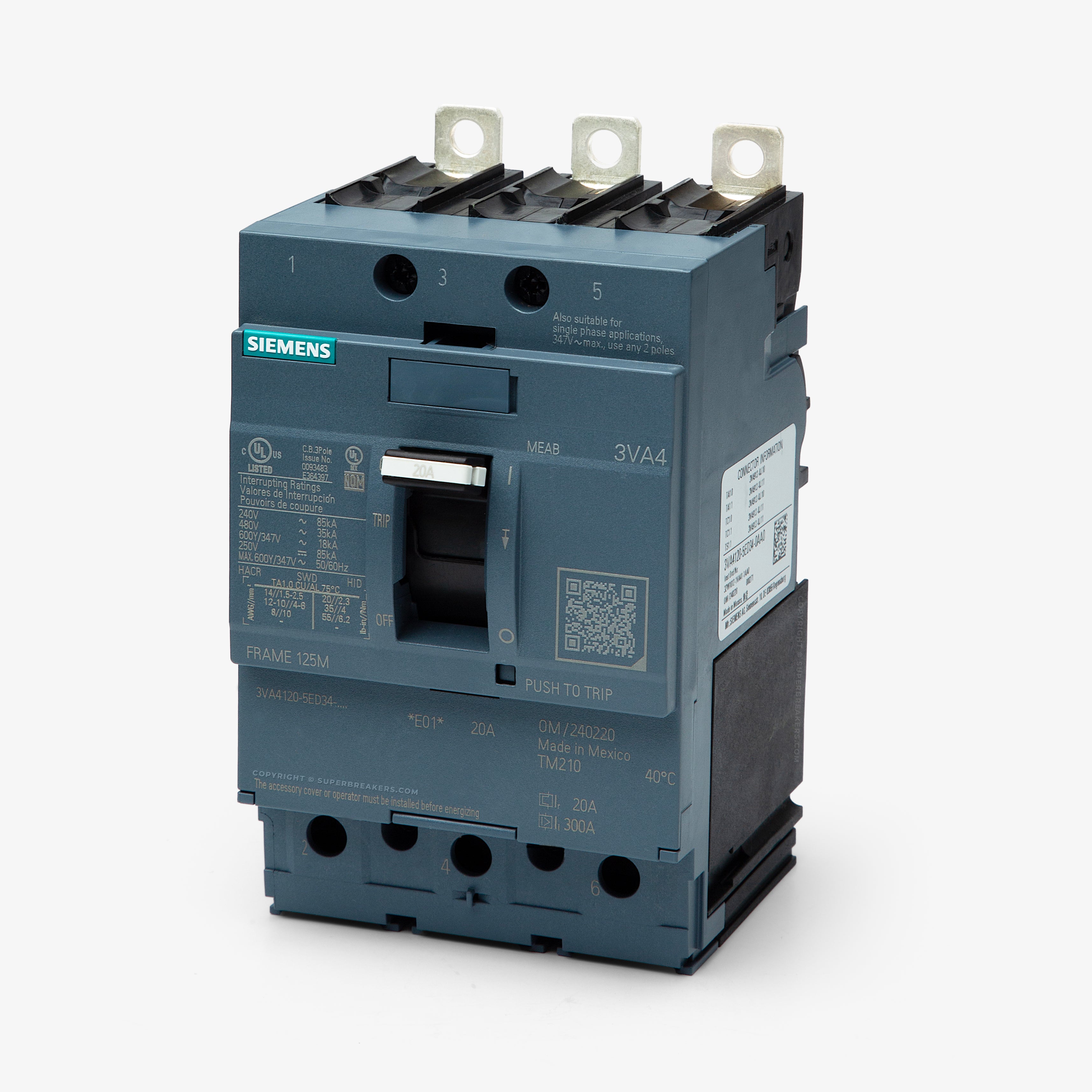Siemens 3VA4120-5ED34-0AA0 Molded Case Circuit Breaker – SuperBreakers