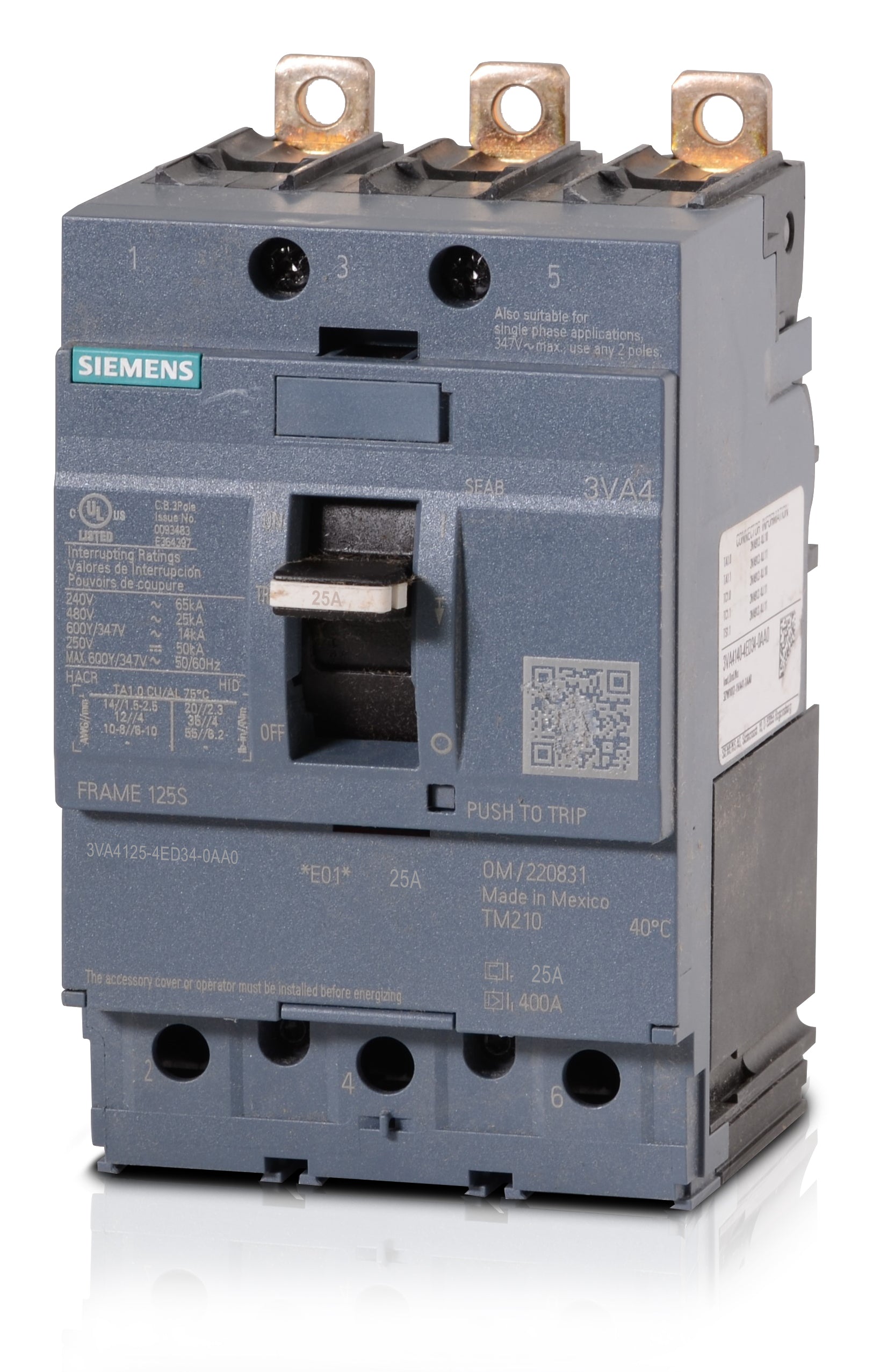 Siemens 3VA4125-4ED34-0AA0 Molded Case Circuit Breaker – SuperBreakers