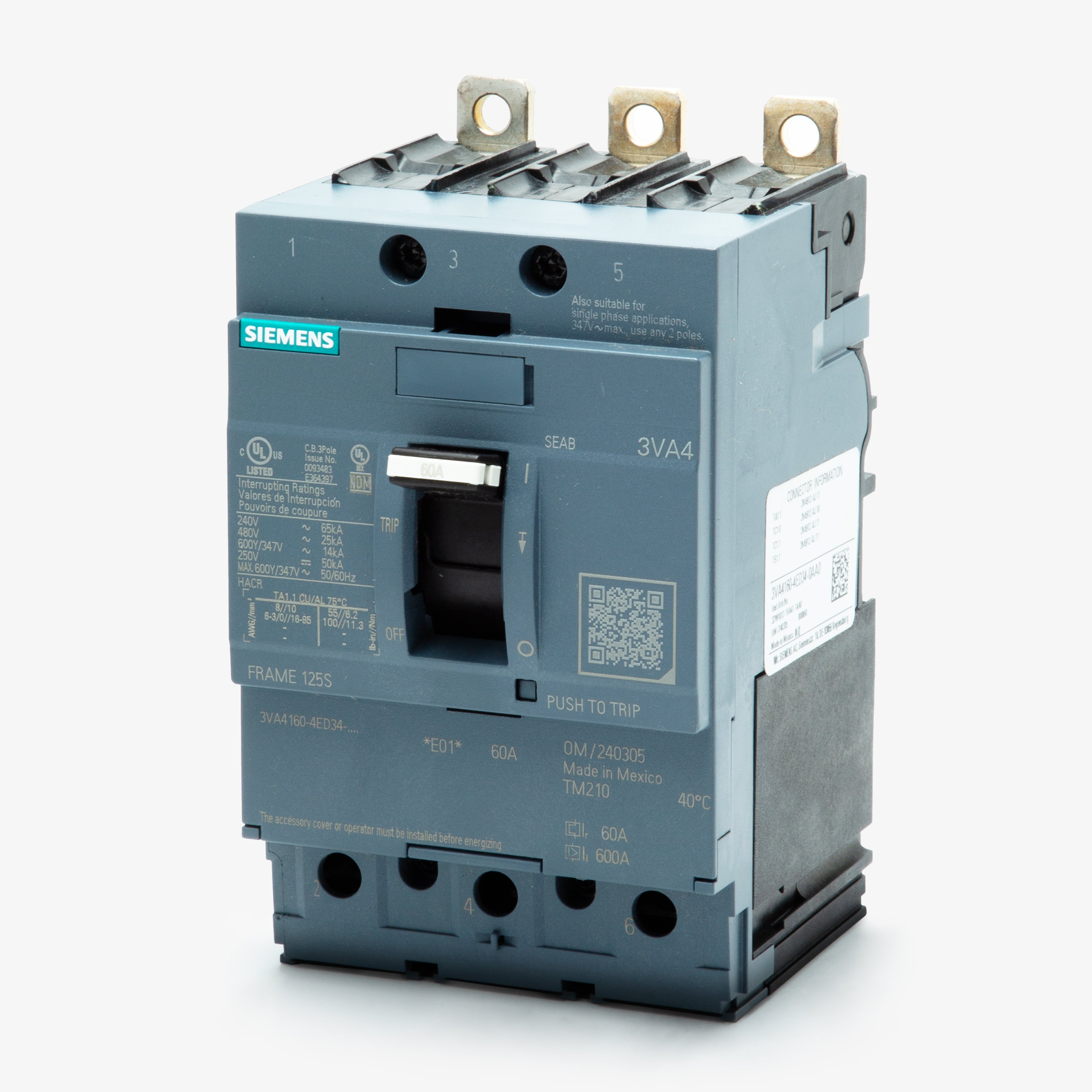 Siemens 3VA4160-4ED34-0AA0 3 Pole Circuit Breaker – SuperBreakers