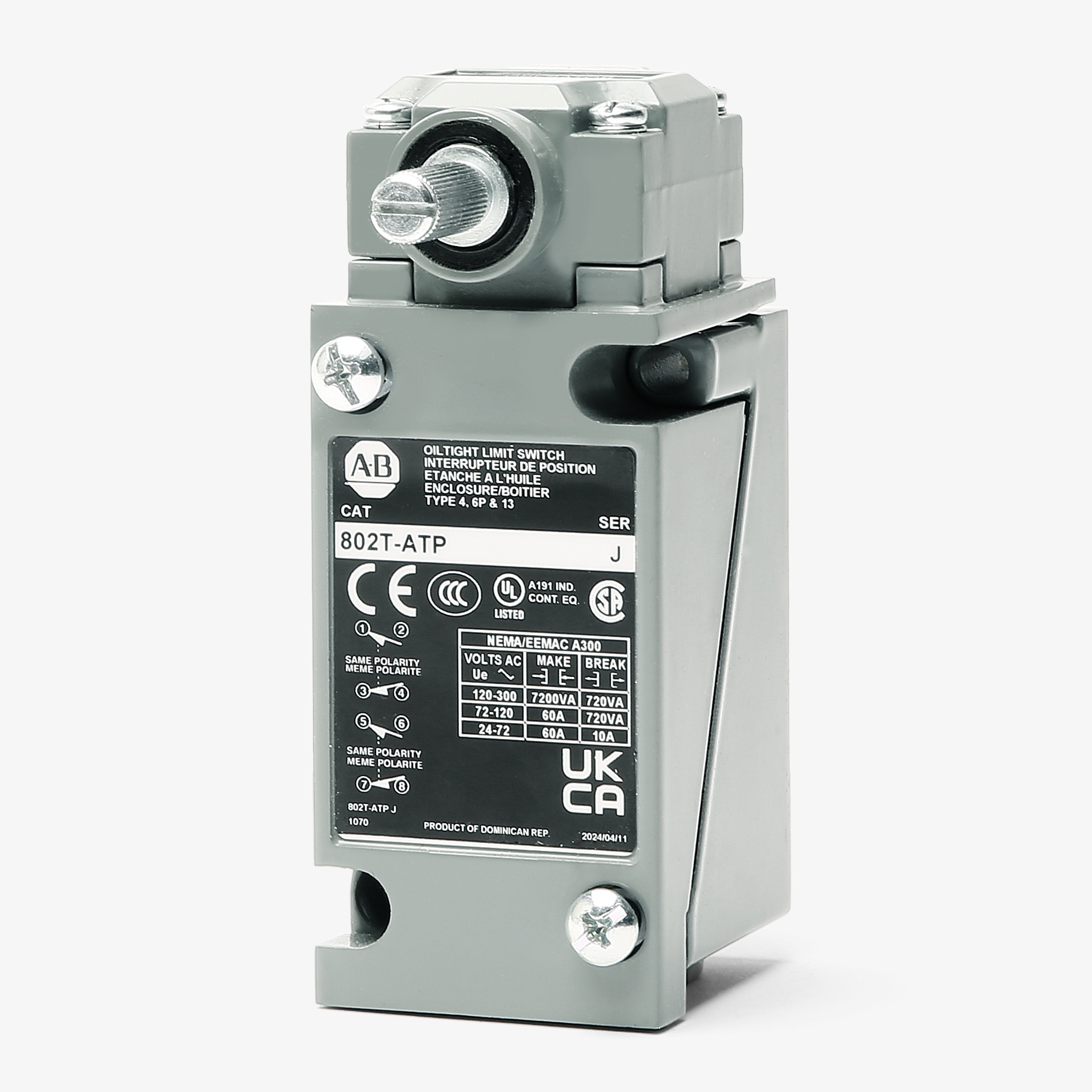 Allen-Bradley 802T-ATP Spring Return Lever Compact Limit Switch ...