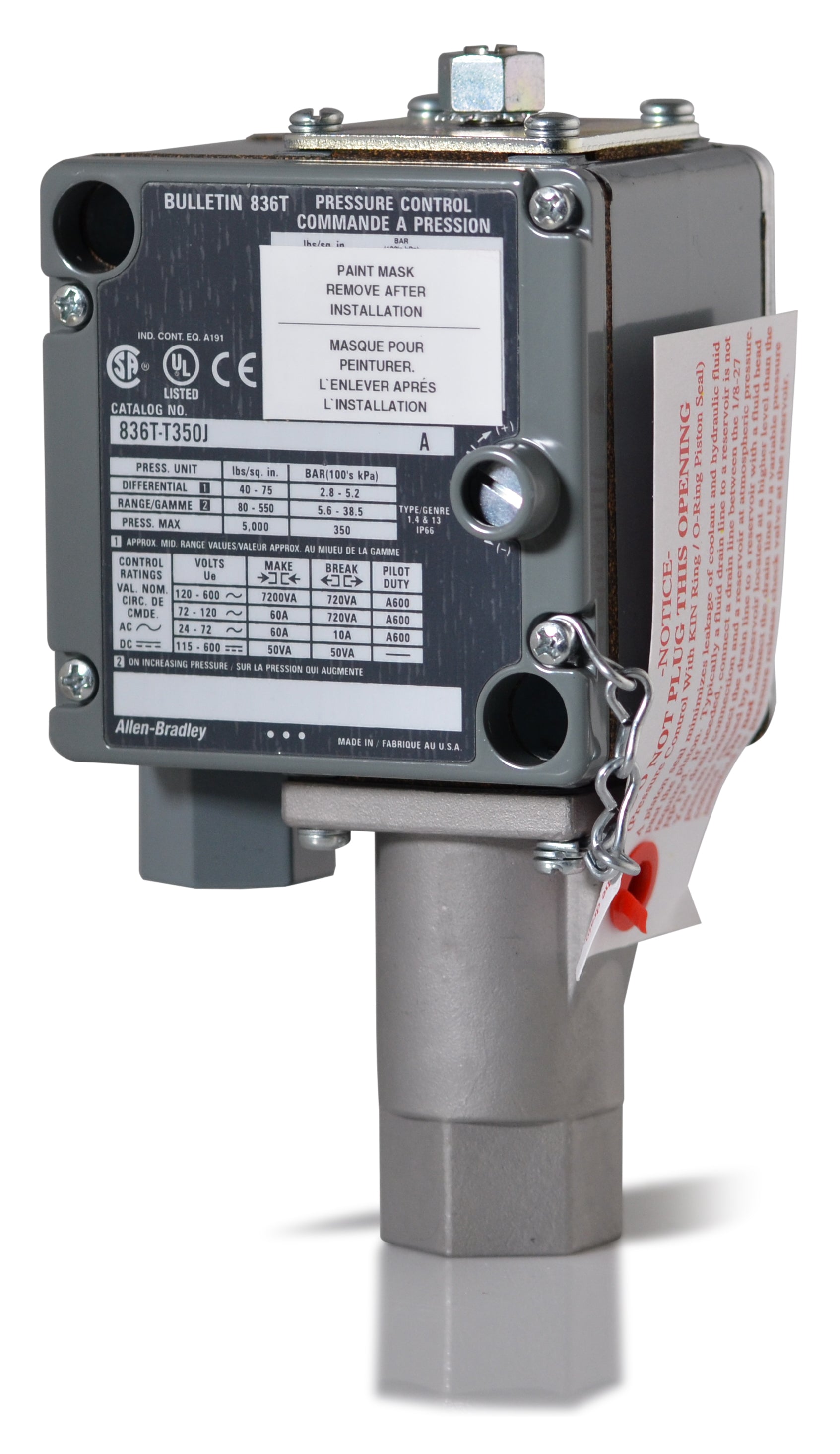 Allen-Bradley 836T-T350J Pressure Control Switch – SuperBreakers