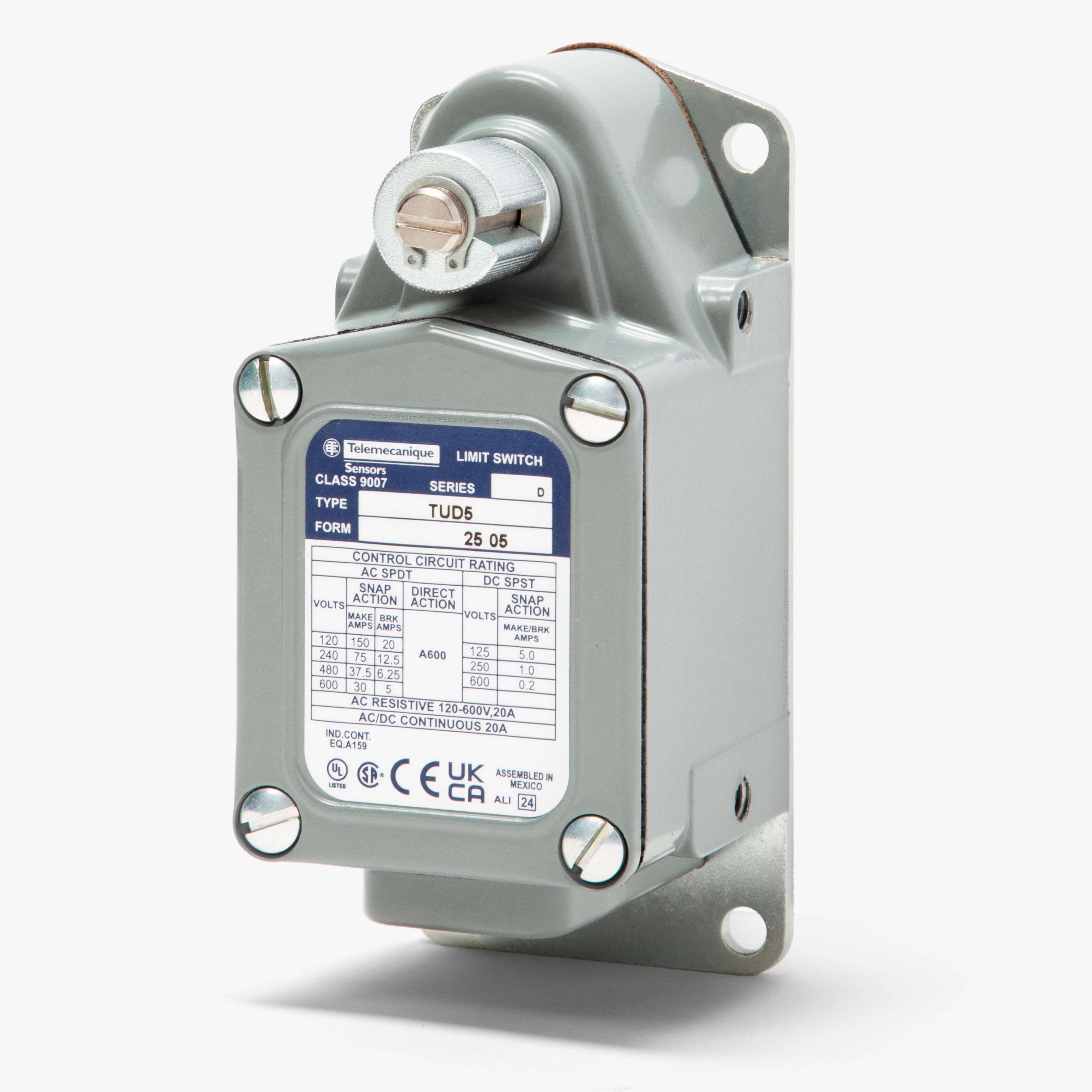 Square D 9007TUD5 Spring Return Rotary Lever Limit Switch – SuperBreakers