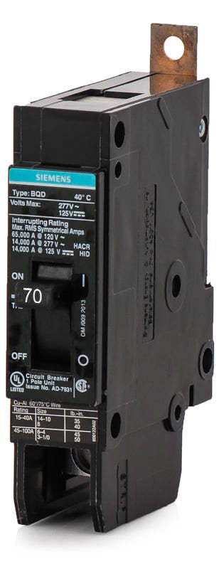 Siemens BQD170 1 Pole Circuit Breaker – SuperBreakers