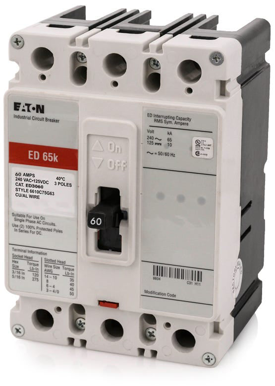 Eaton ED3060 3 Pole Circuit Breaker – SuperBreakers