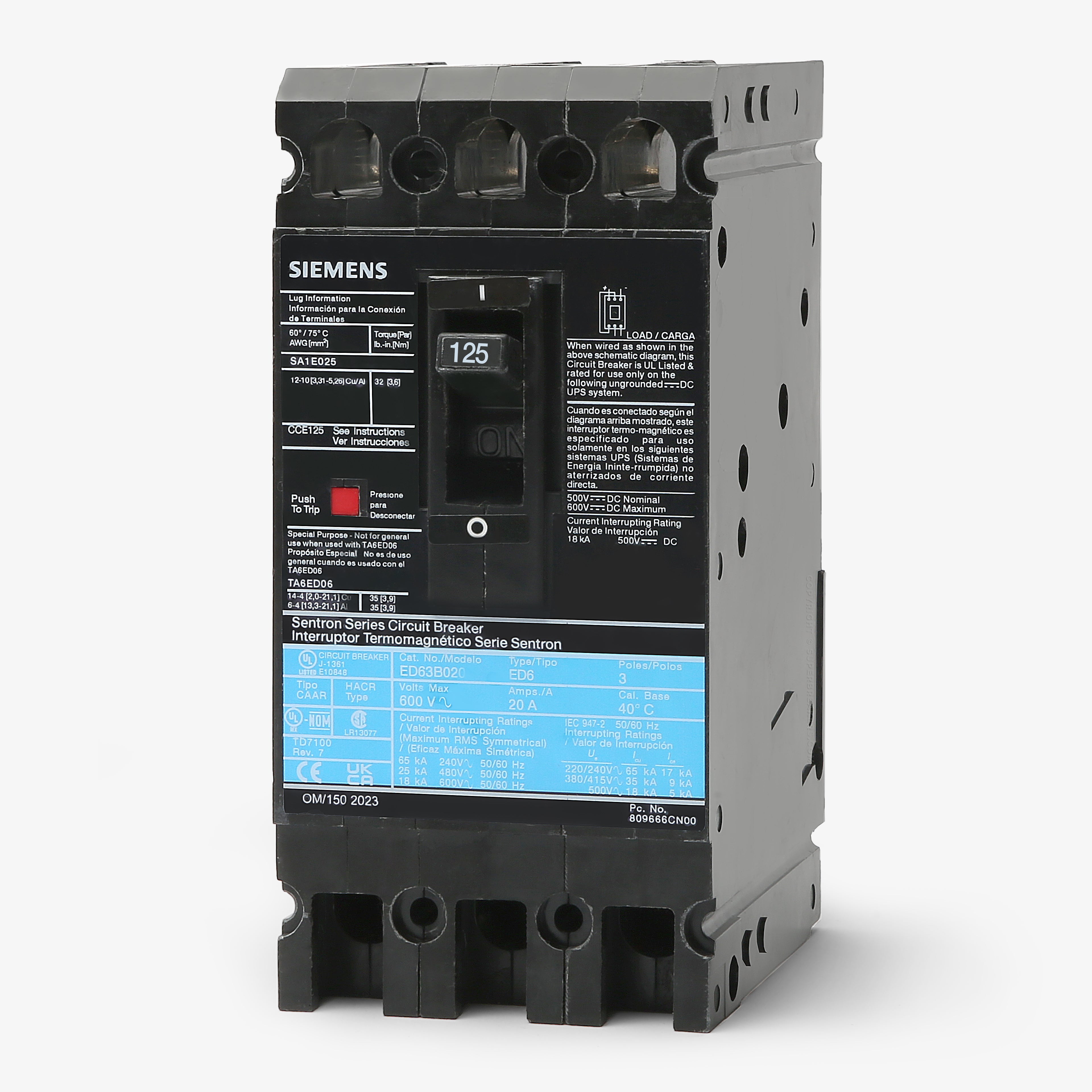 Siemens ED43B125 3 Pole Circuit Breaker – SuperBreakers