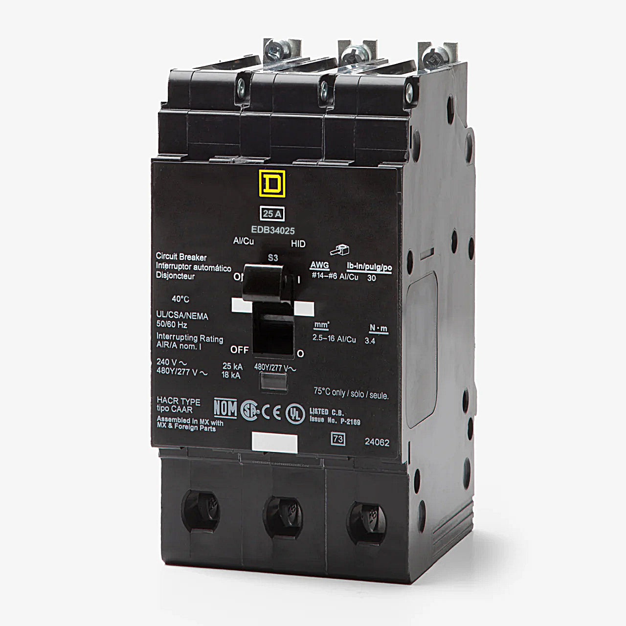 Square D EDB34025 3 Pole Circuit Breaker – SuperBreakers