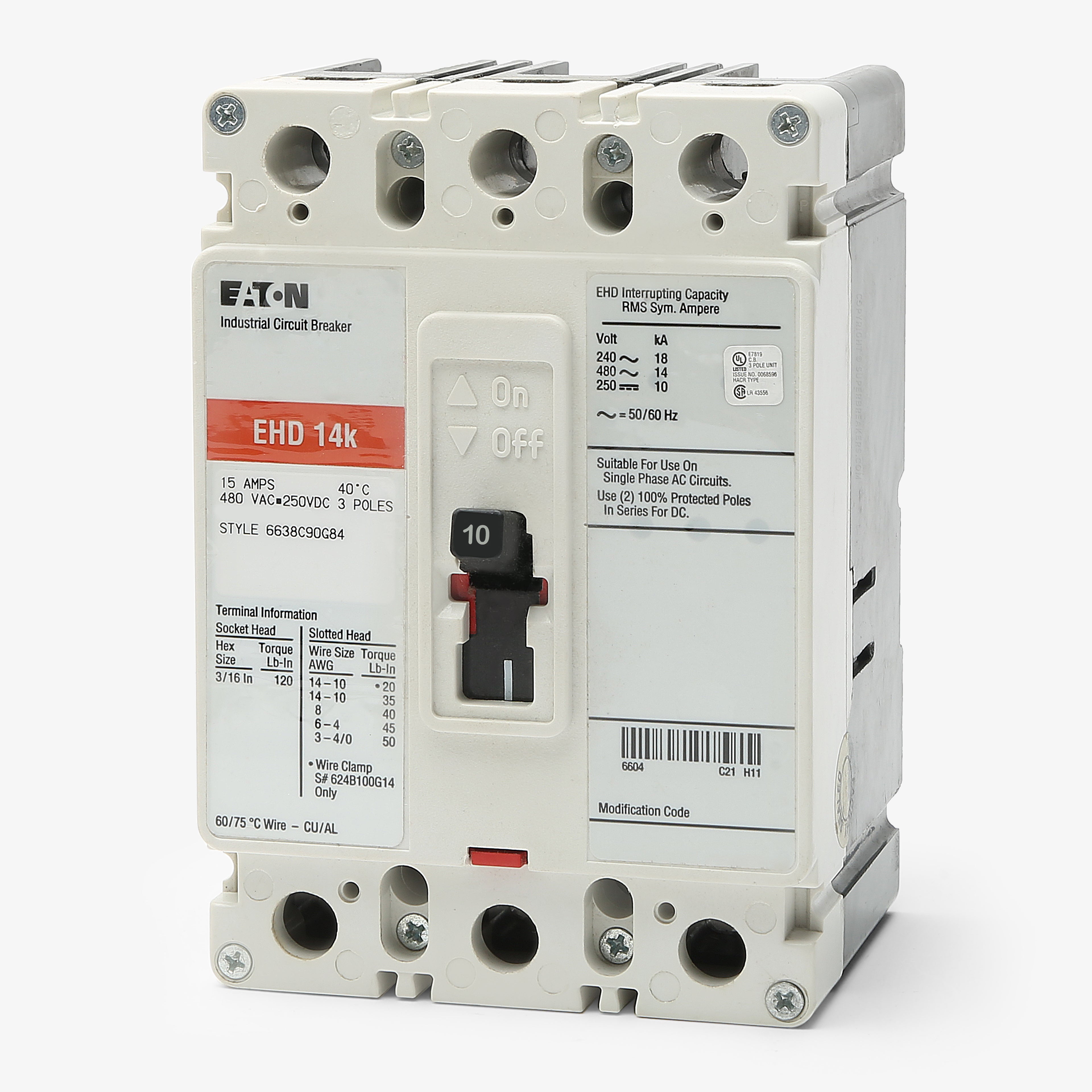 Eaton / Cutler-Hammer EHD3010 Molded Case Circuit Breaker – SuperBreakers