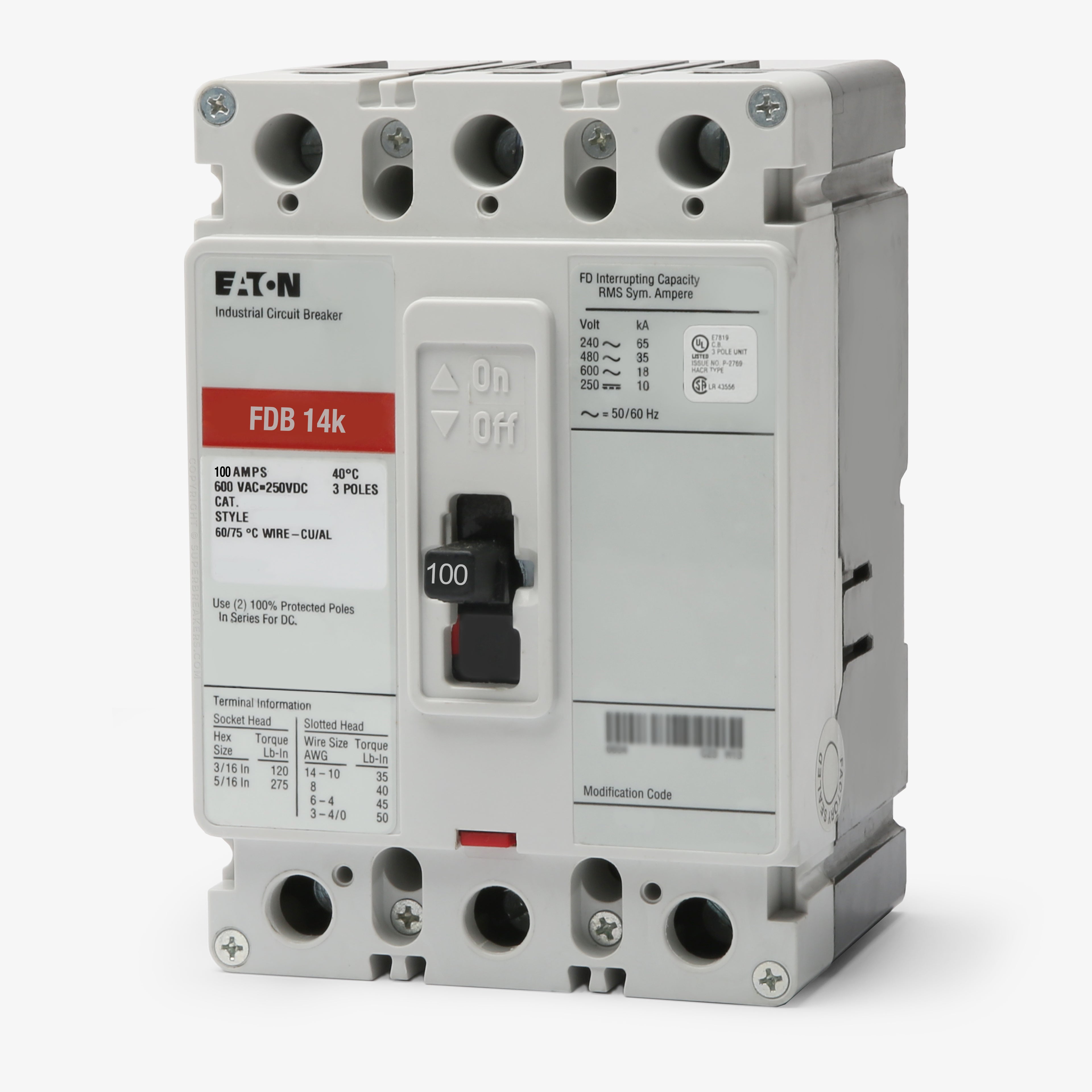 Eaton/Cutler-Hammer FDB3100 3 Pole Circuit Breaker – SuperBreakers