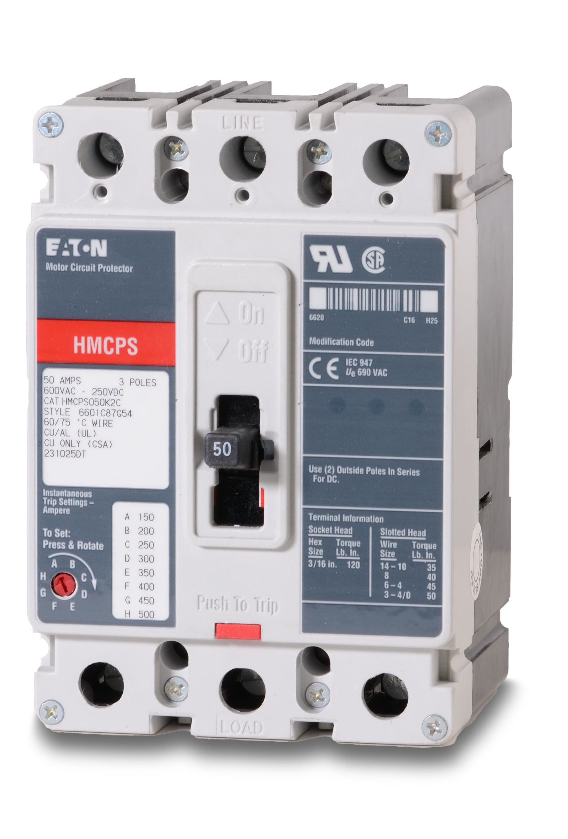 Eaton HMCPS050K2C 3 Pole Circuit Breaker – SuperBreakers