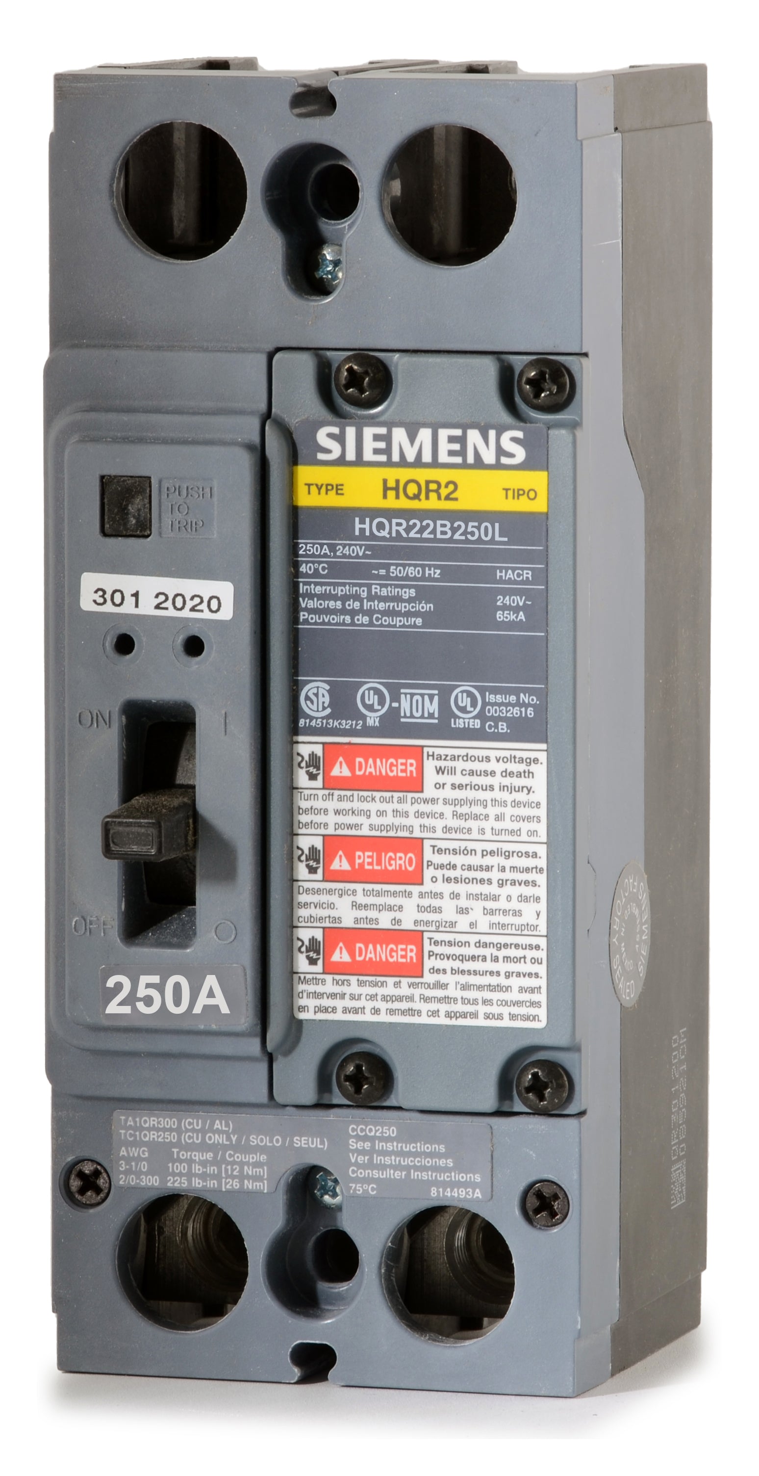 Siemens HQR22B250L 2 Pole Circuit Breaker – SuperBreakers