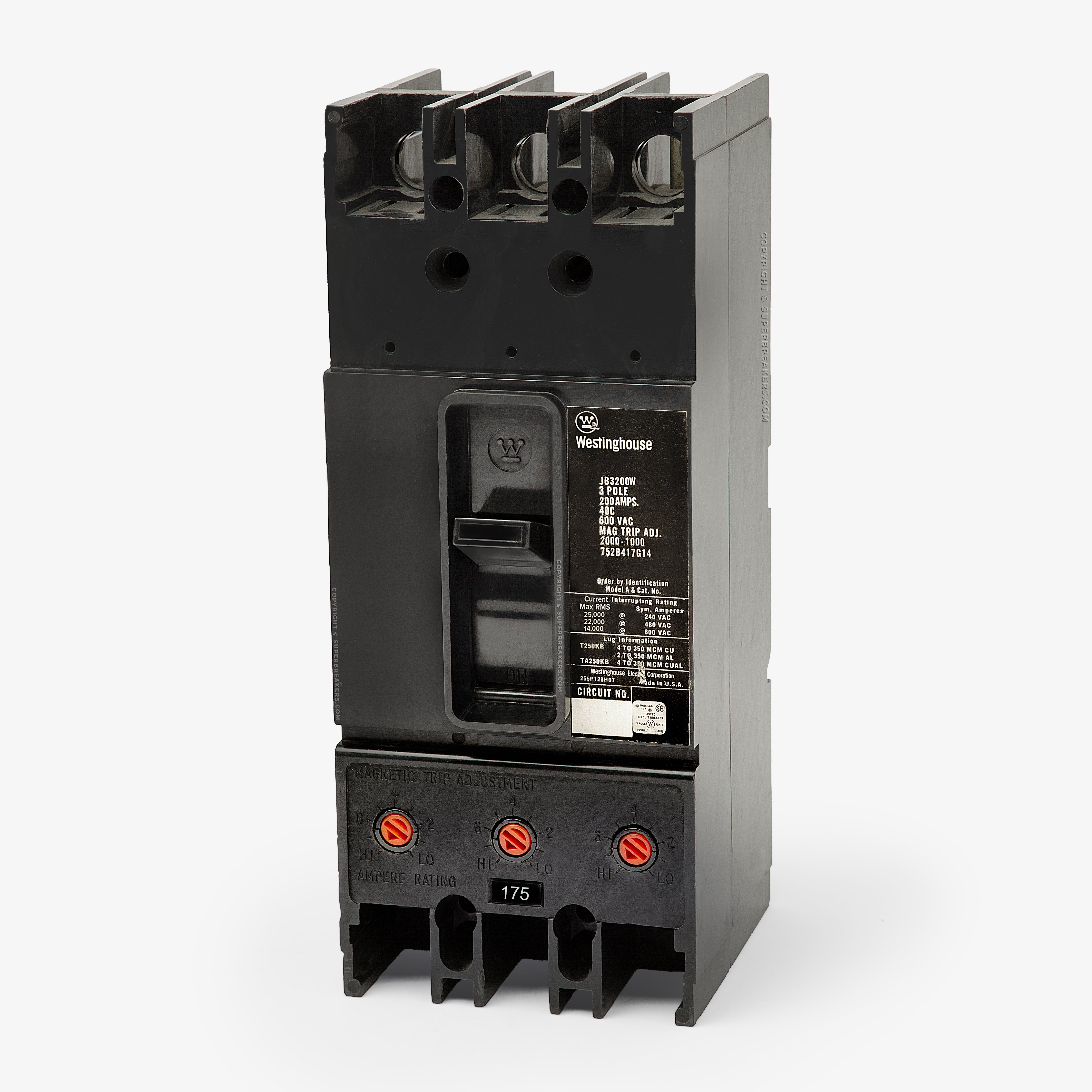 Eaton / Westinghouse JB3175 Molded Case Circuit Breaker – SuperBreakers