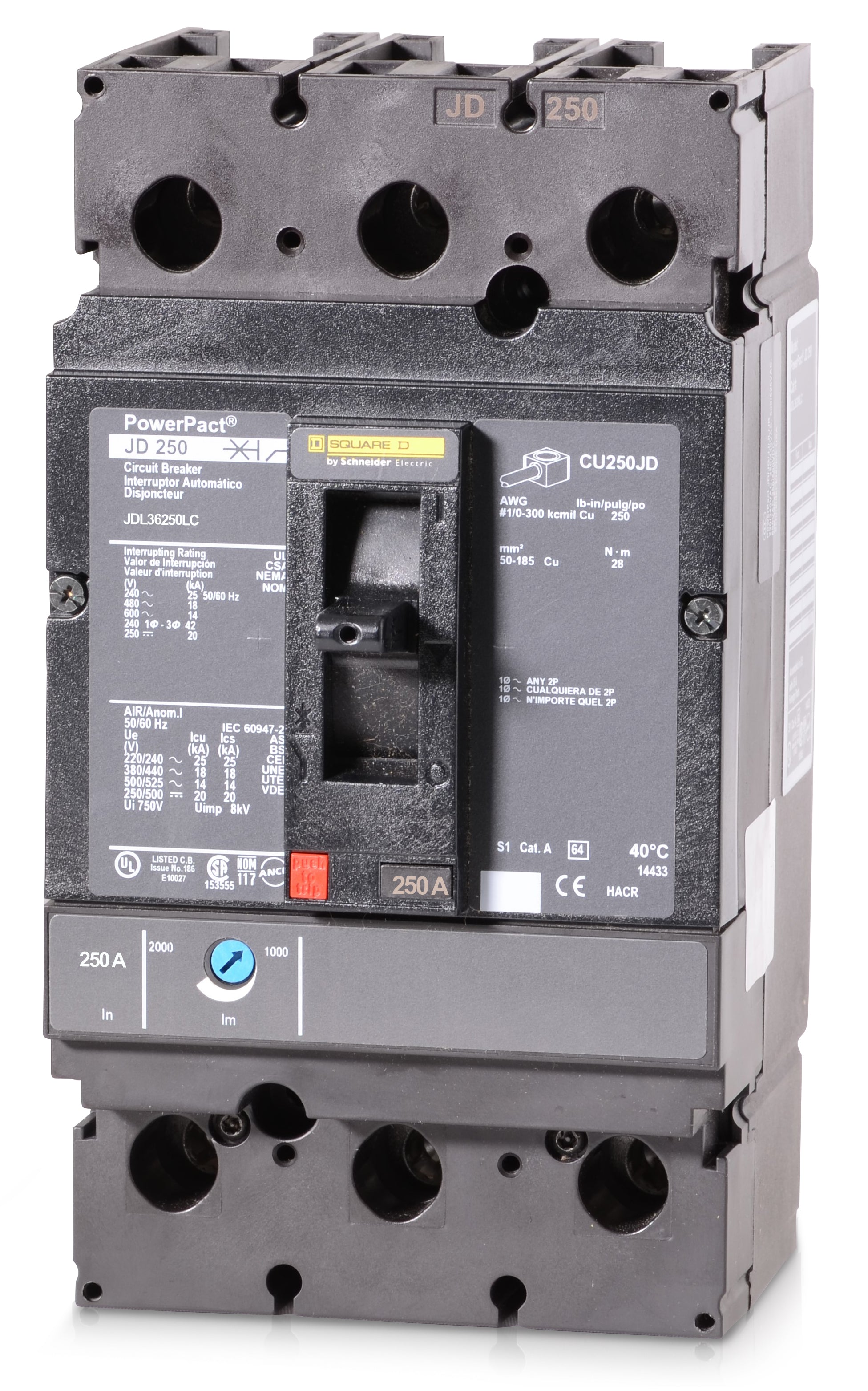 Square D JDL36250LC 3 Pole Circuit Breaker – SuperBreakers