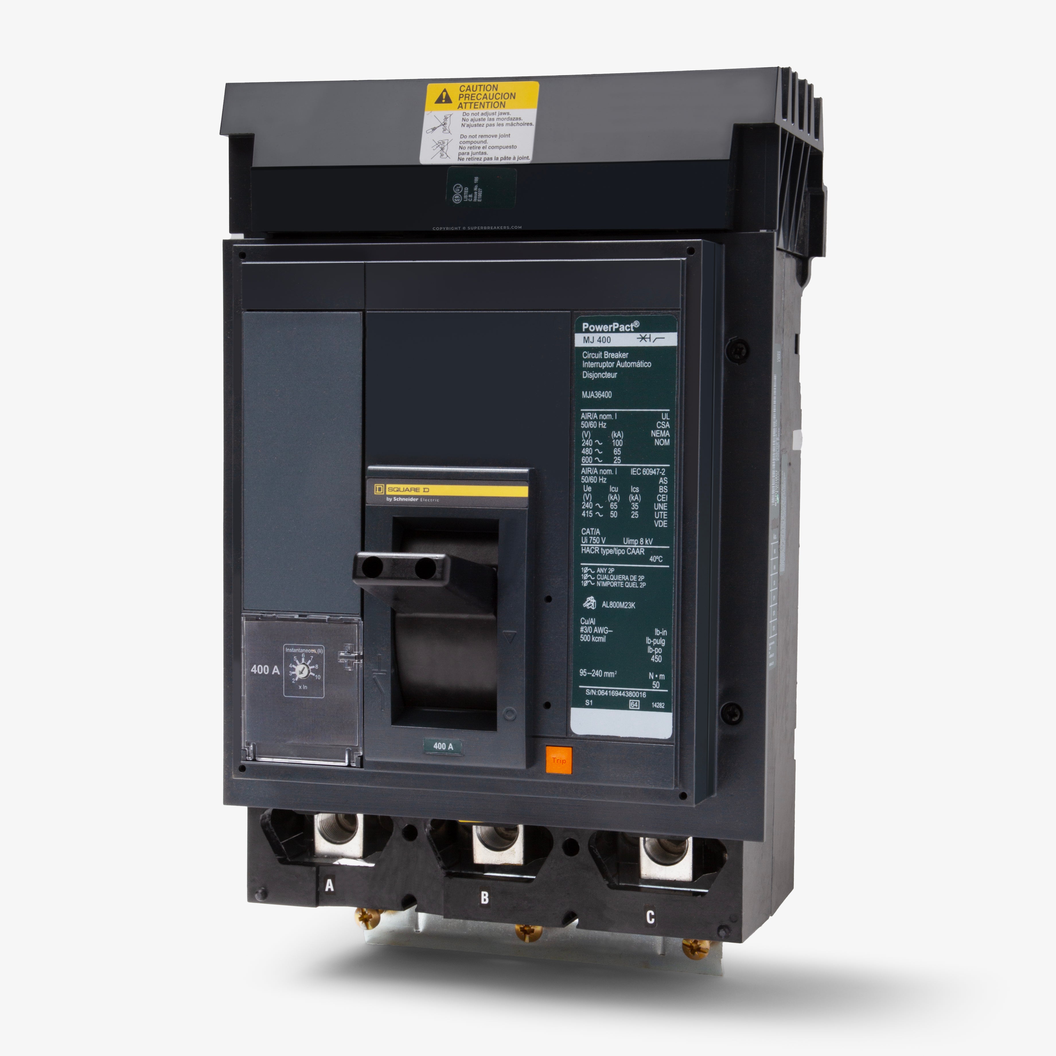 Square D MJA36400 3 Pole Circuit Breaker – SuperBreakers