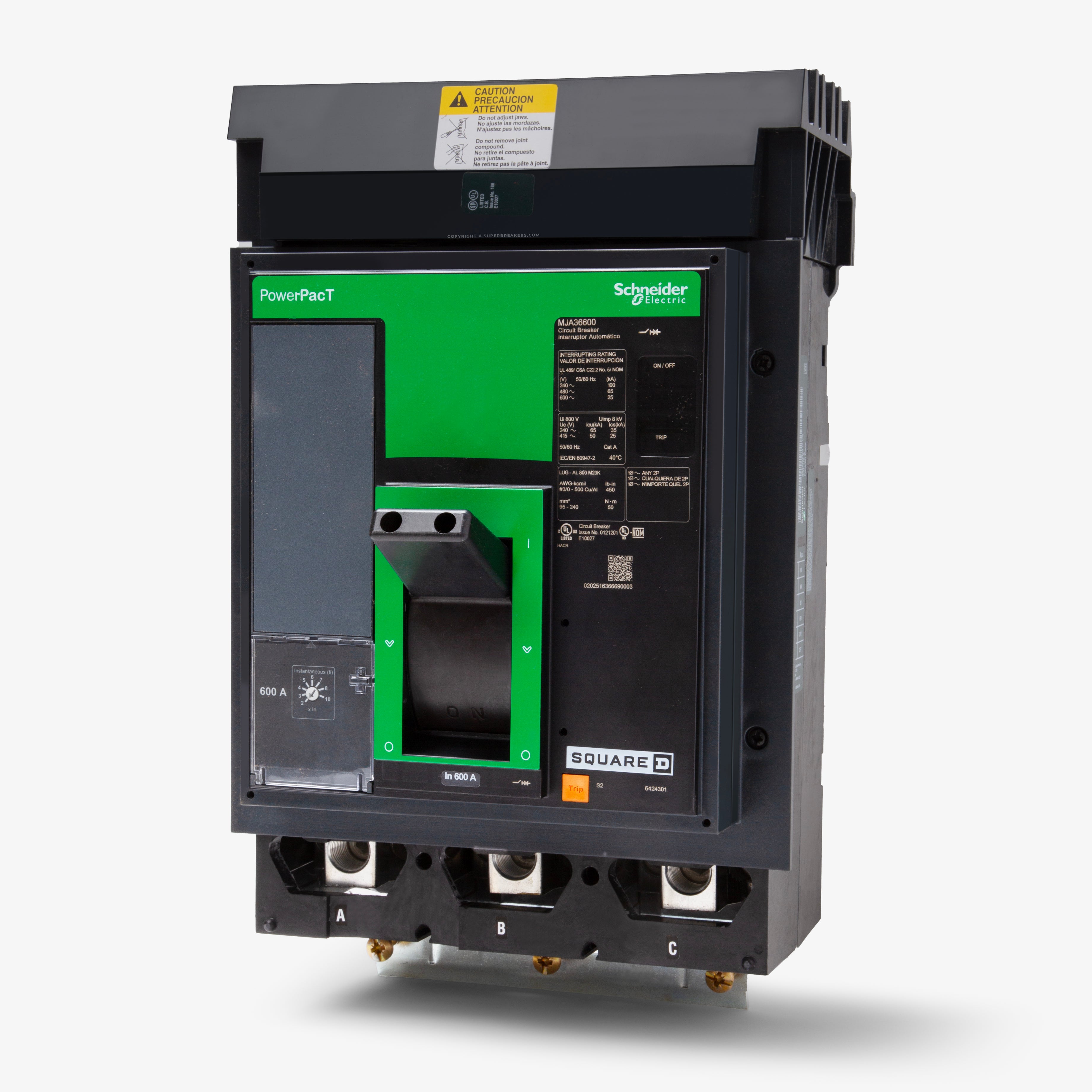 Square D MJA36600 3 Pole Circuit Breaker – SuperBreakers