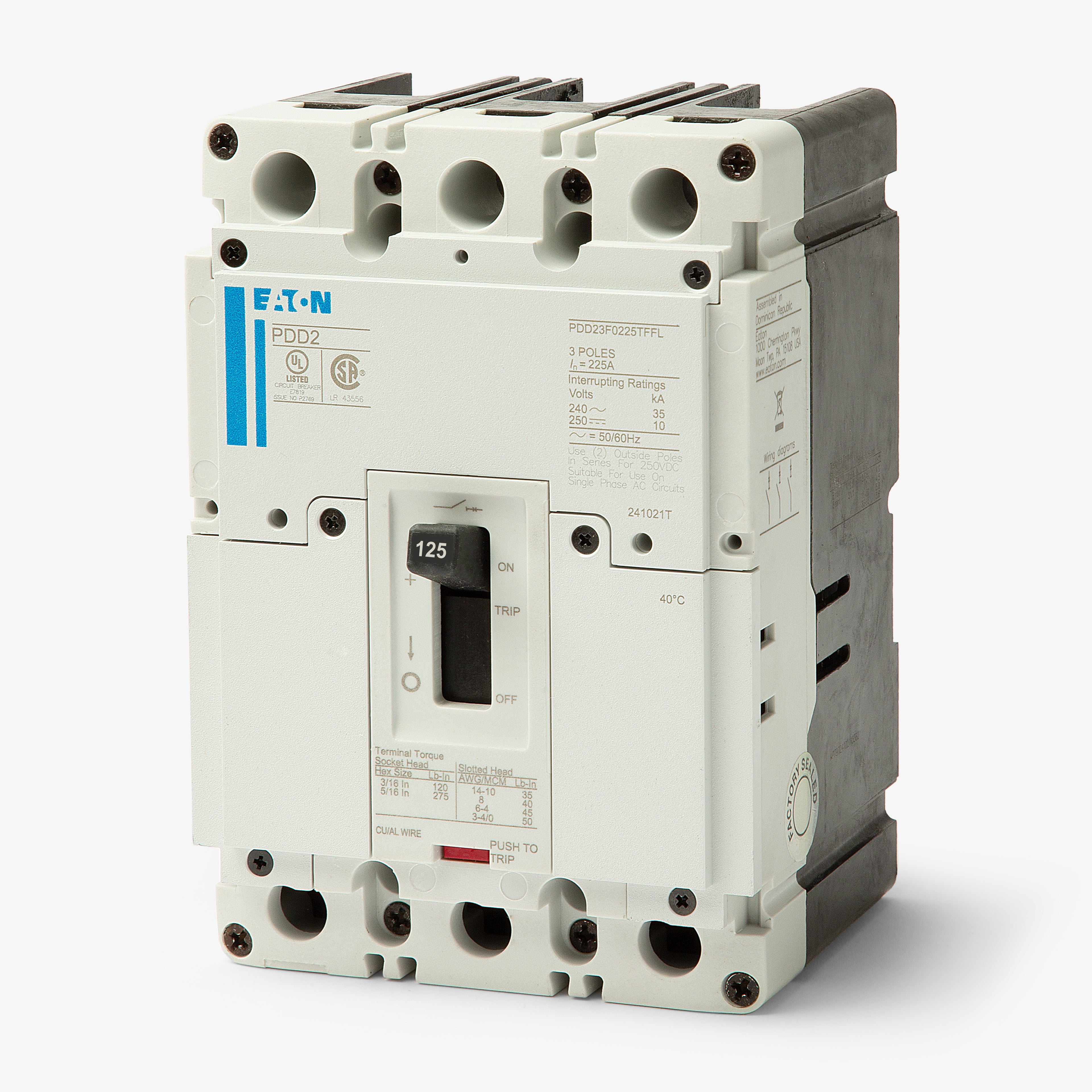 New Eaton PDD23F0125TFFL 3 Pole Circuit Breaker – SuperBreakers