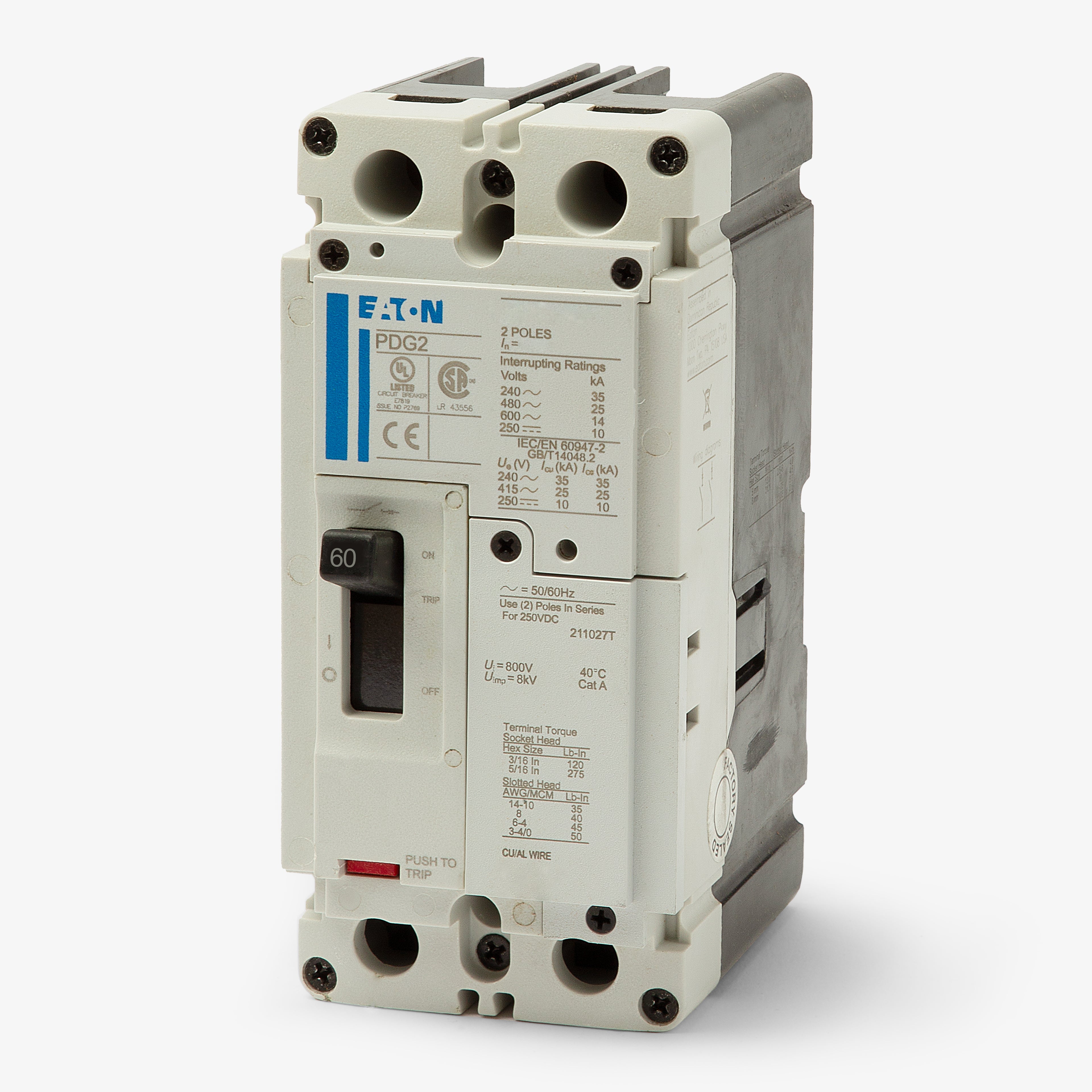 Eaton PDG22F0060TFFJ 2 Pole Circuit Breaker – SuperBreakers