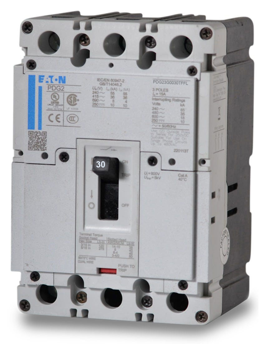 New Eaton PDG23G0030TFFL 3 Pole Circuit Breaker – SuperBreakers
