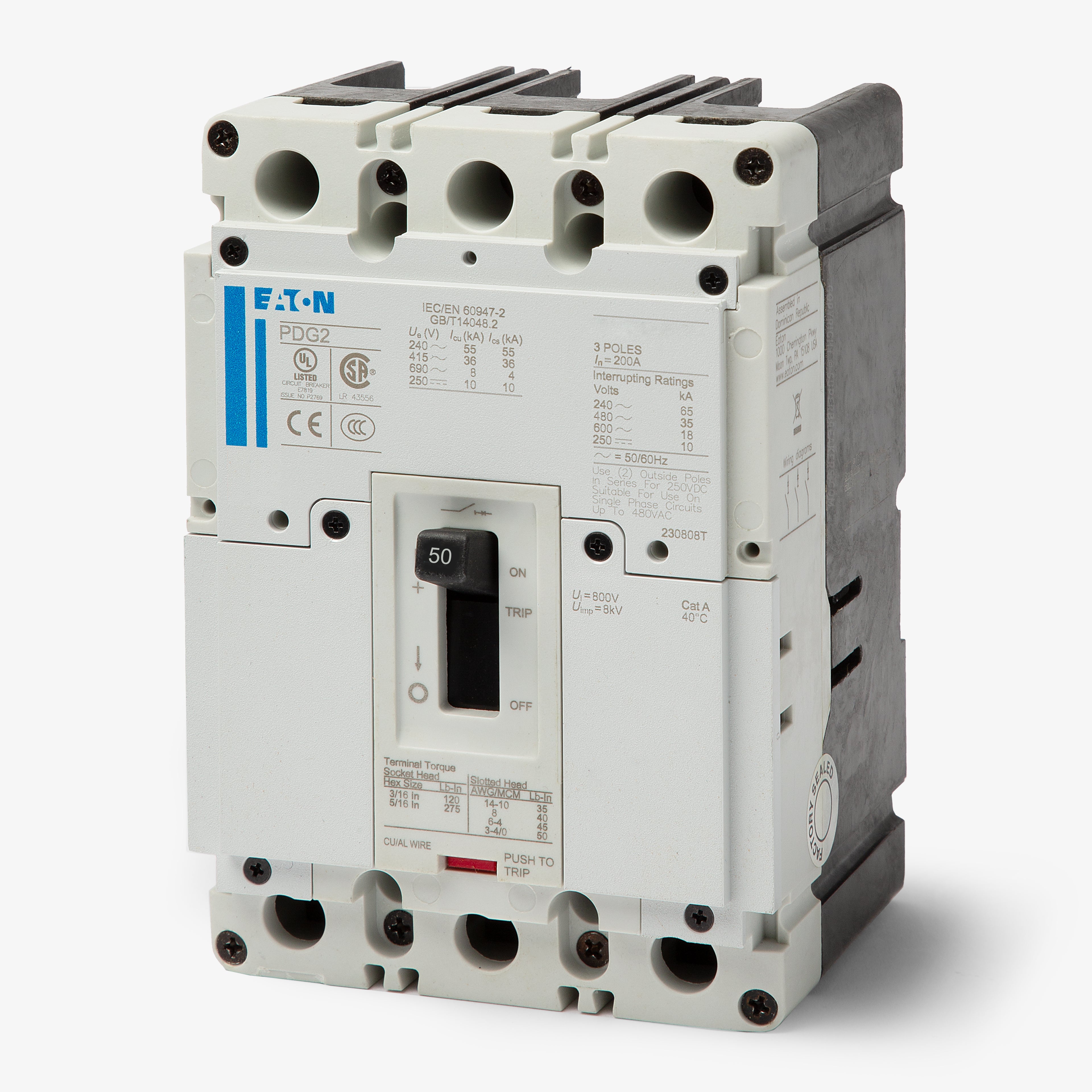 Eaton PDG23G0050TFFJ 3 Pole Circuit Breaker – SuperBreakers