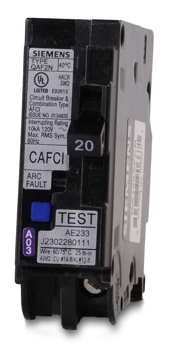 New Siemens QA120AFCN 1 Pole Combination Arc Fault Circuit Breaker ...