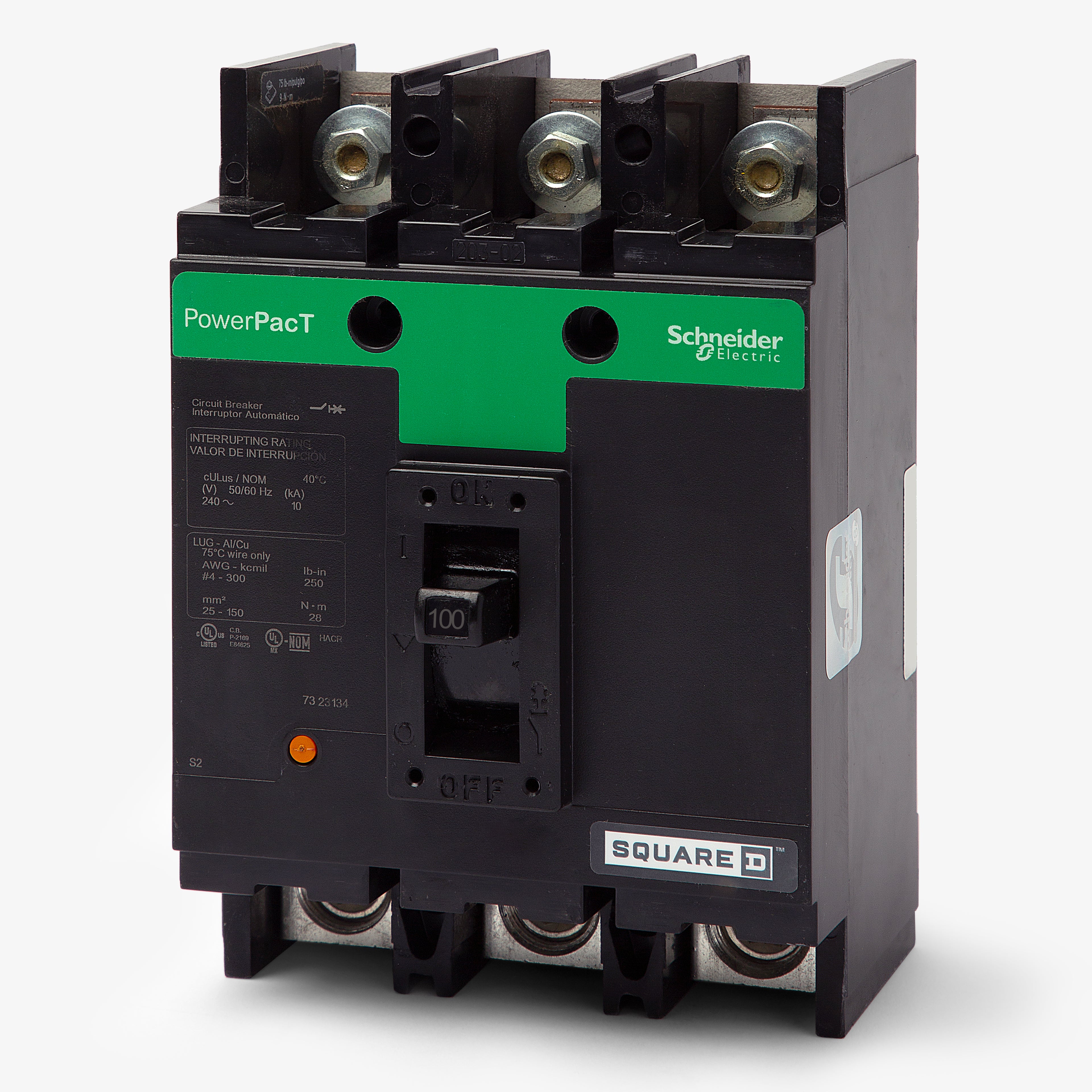Square D QBP32100TM - 100A 3 Pole Molded Case Circuit Breaker ...