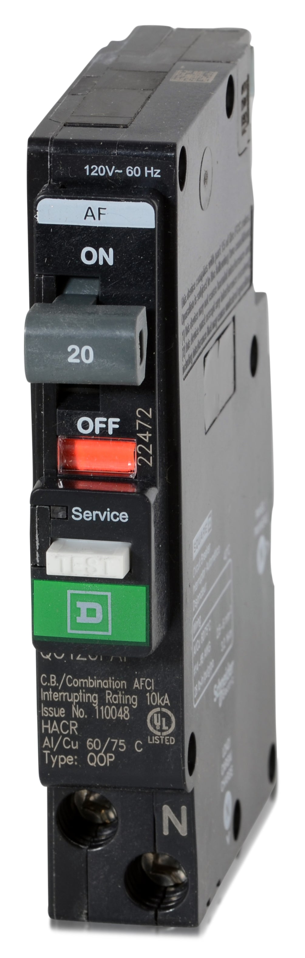 Square D QO120PAF 1 Pole Combination Arc Fault Circuit Breaker ...