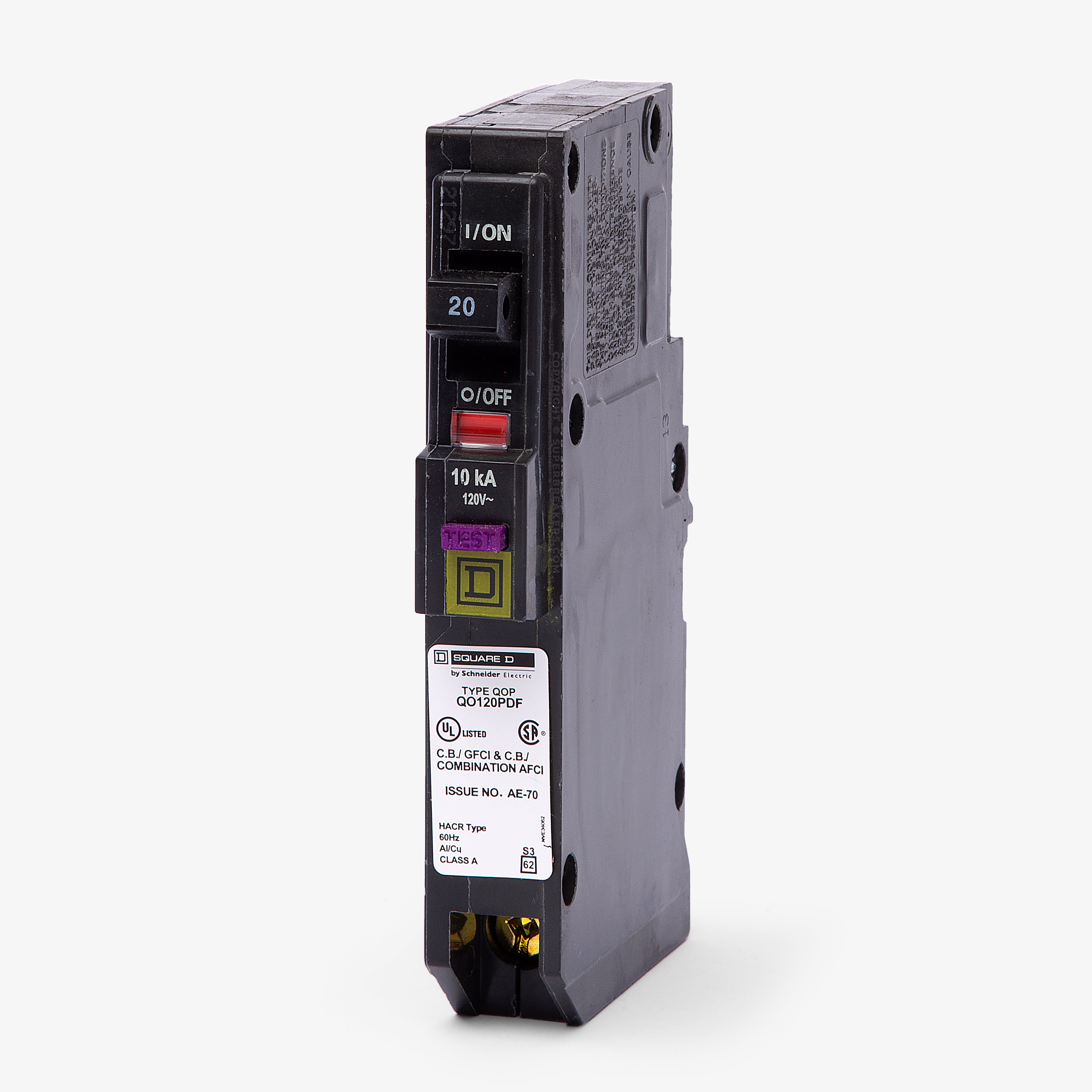 Square D QO120PDF 1 Pole Circuit Breaker Arc/Ground Fault – SuperBreakers