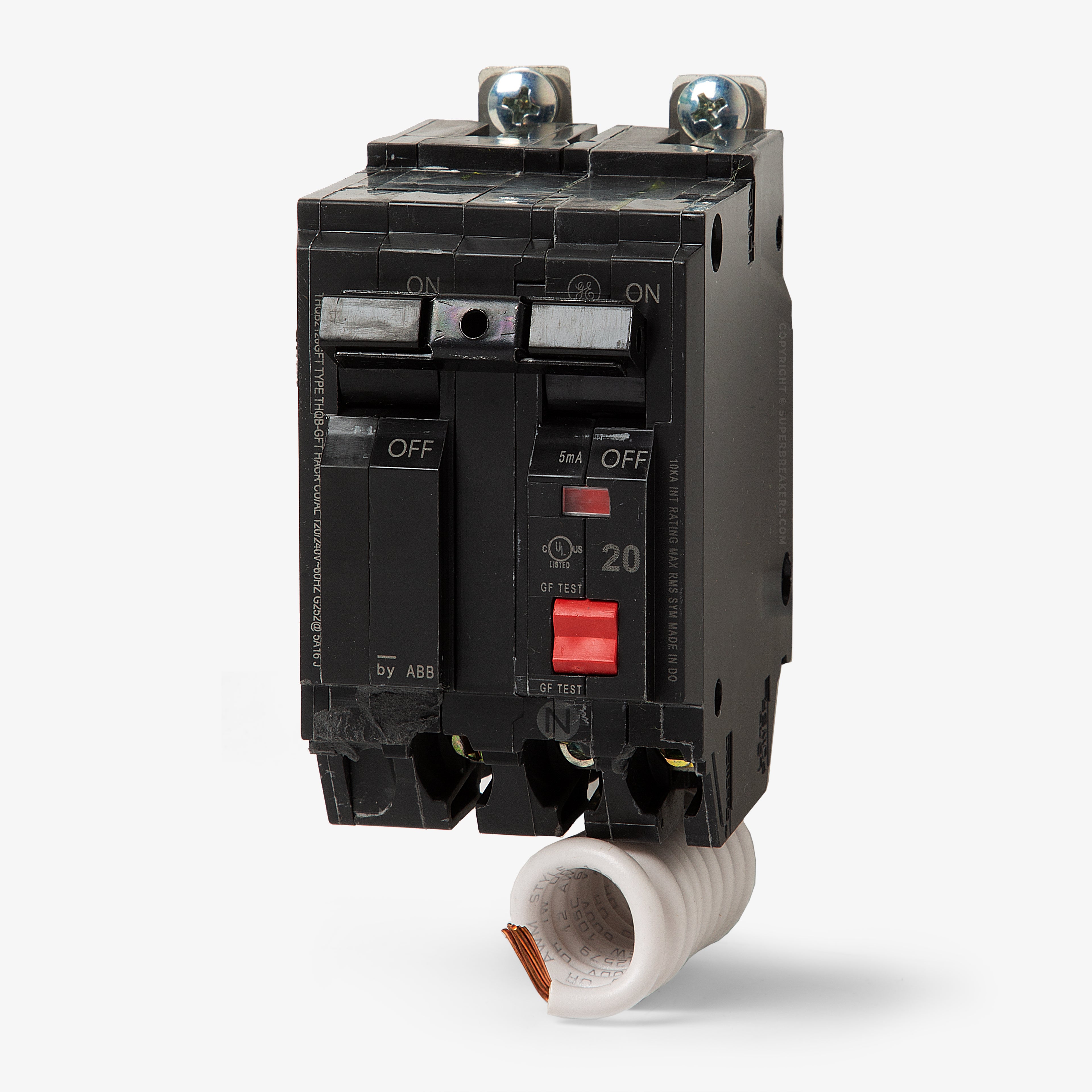 General Electric THQB2120GFT 2 Pole Ground Fault Circuit Breaker ...