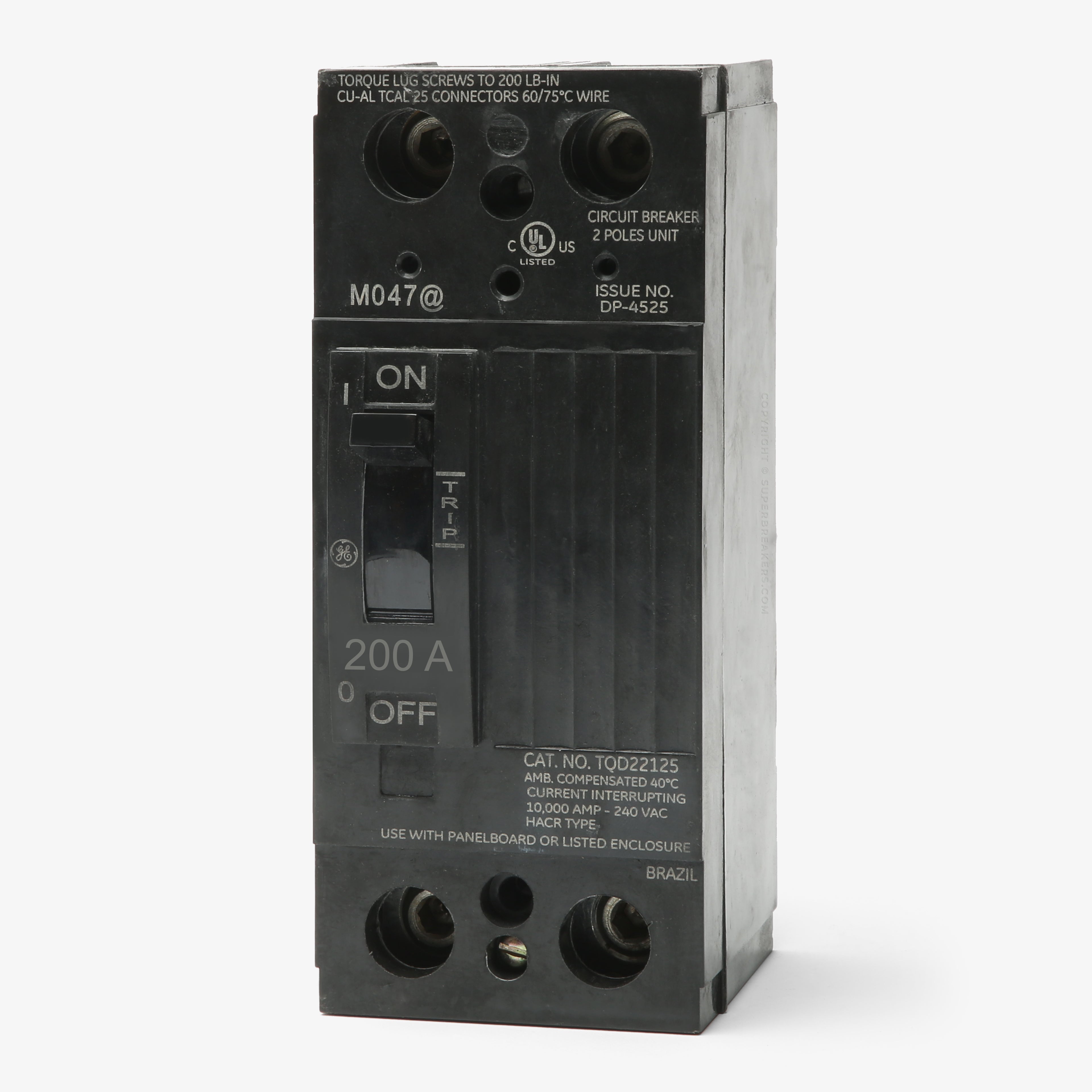 ABB / General Electric TQD22200WL - 200A 2 Pole Molded Case Circuit Br ...