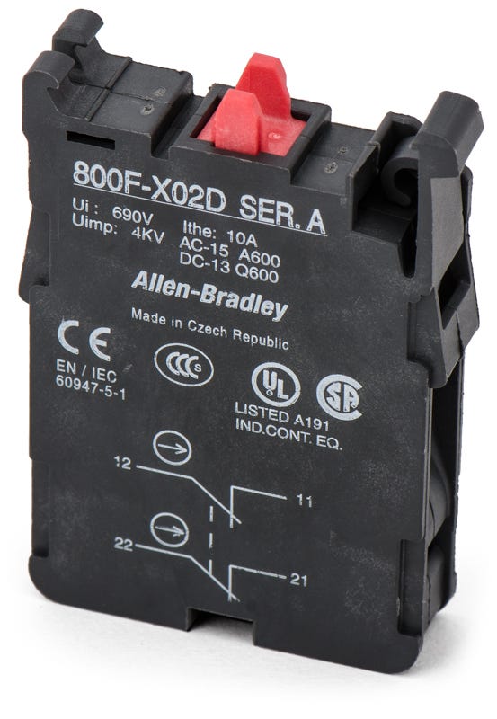 Allen-Bradley 800F-X02D Contact Block – SuperBreakers