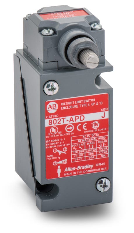 Allen-Bradley 802T-APD Plug In Spring Return Lever Compact Limit Switch ...
