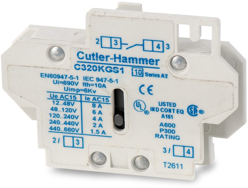 Eaton/Cutler-Hammer C320KGS1 Auxiliary Contact Block – SuperBreakers