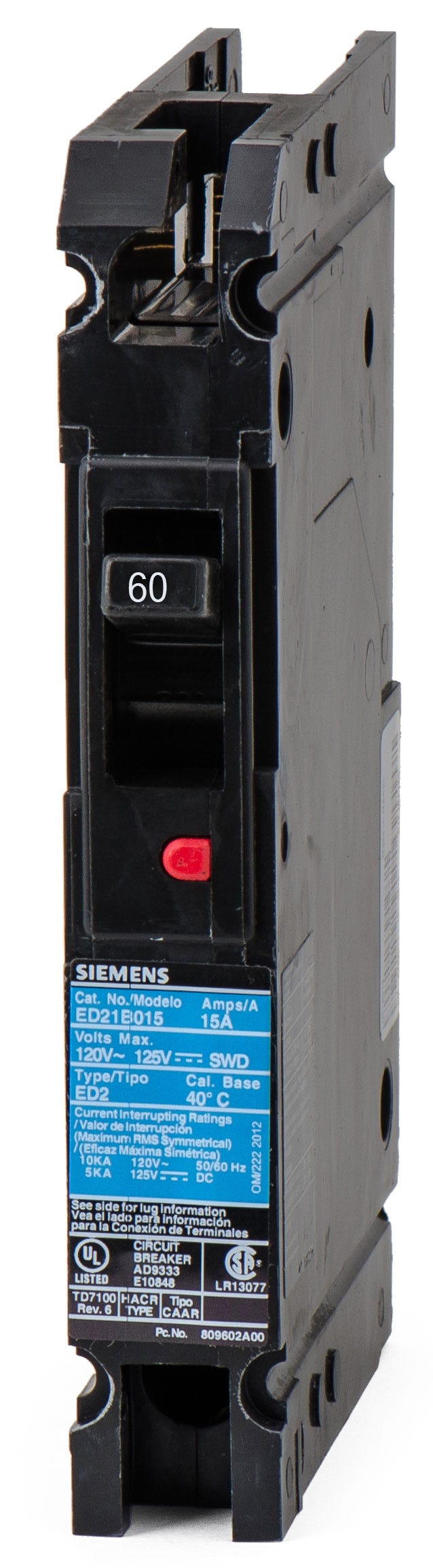 Siemens ED21B060 1 Pole Circuit Breaker – SuperBreakers