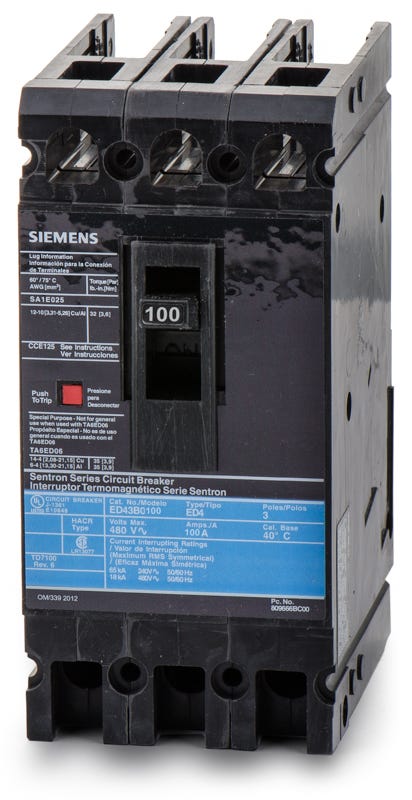 Siemens ED43B100 3 Pole Circuit Breaker – SuperBreakers