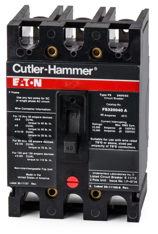 Eaton FS320040A 3 Pole Circuit Breaker – SuperBreakers