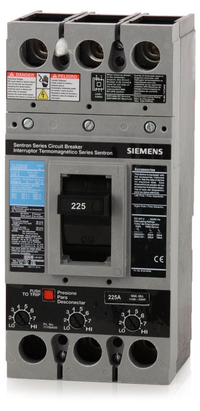 Siemens FXD63B225L 3 Pole Circuit Breaker – SuperBreakers
