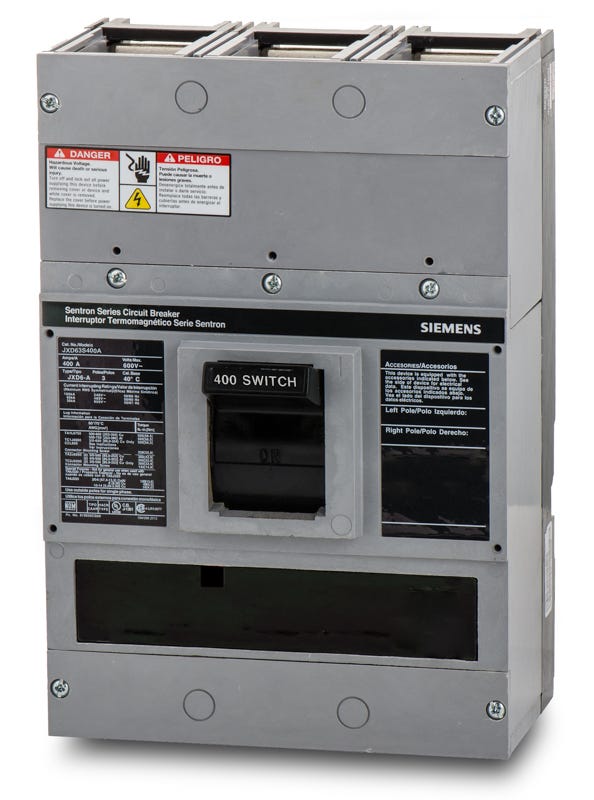 Siemens JXD63S400A - 400A 3 Pole Molded Case Switch – SuperBreakers