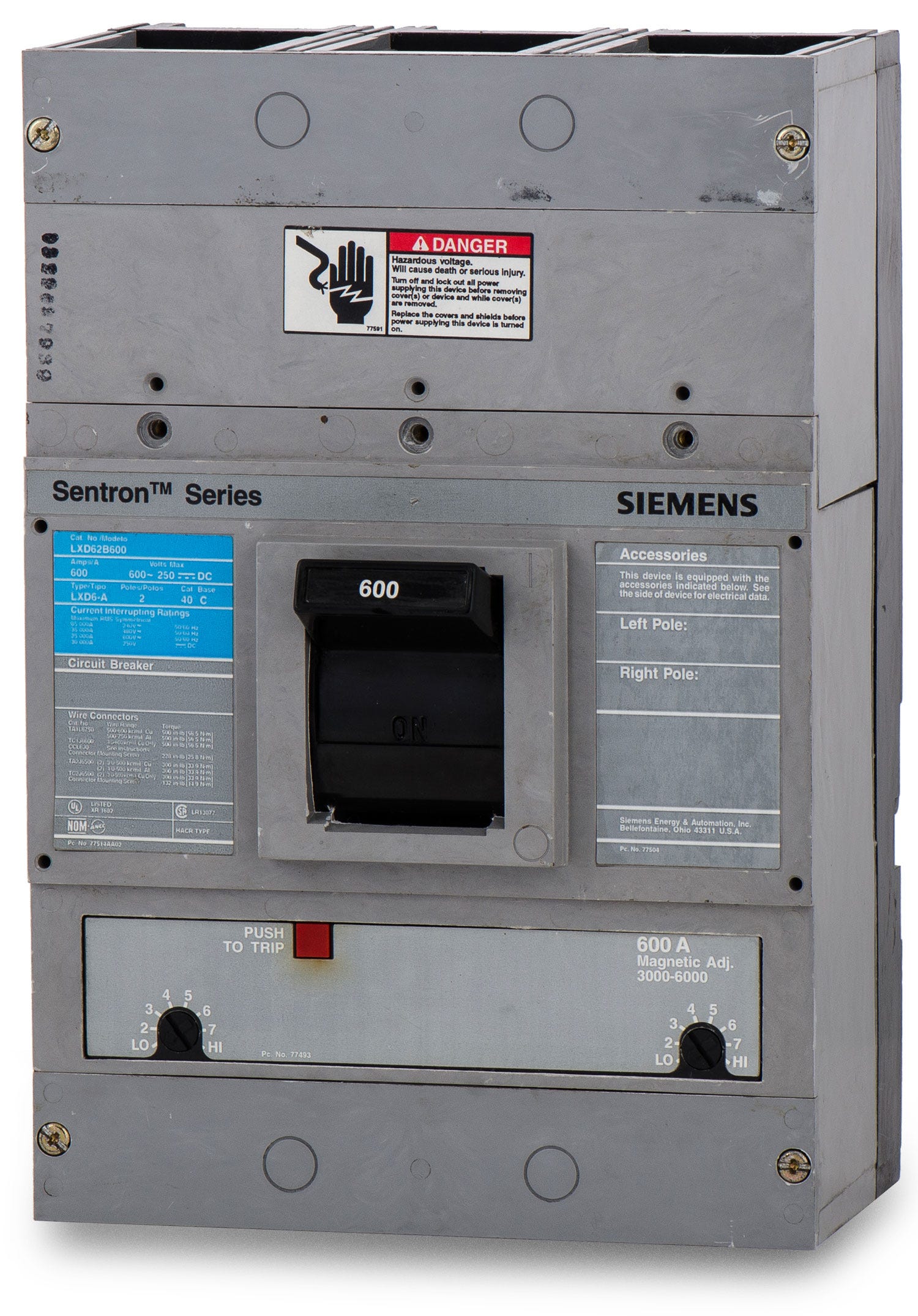 Siemens LXD62B600 2 Pole Circuit Breaker – SuperBreakers