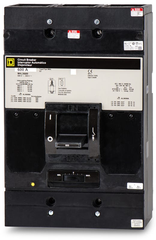 Square D MHL36600 3 Pole Circuit Breaker – SuperBreakers