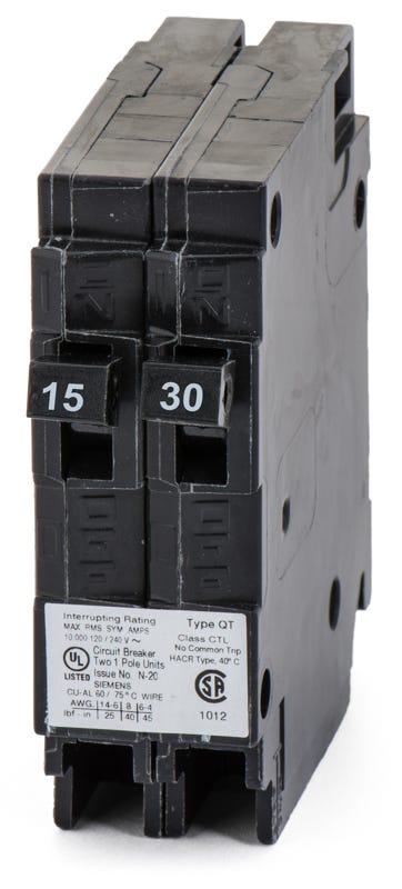 Siemens Q1530 - 15/30A Tandem Miniature Circuit Breaker – SuperBreakers