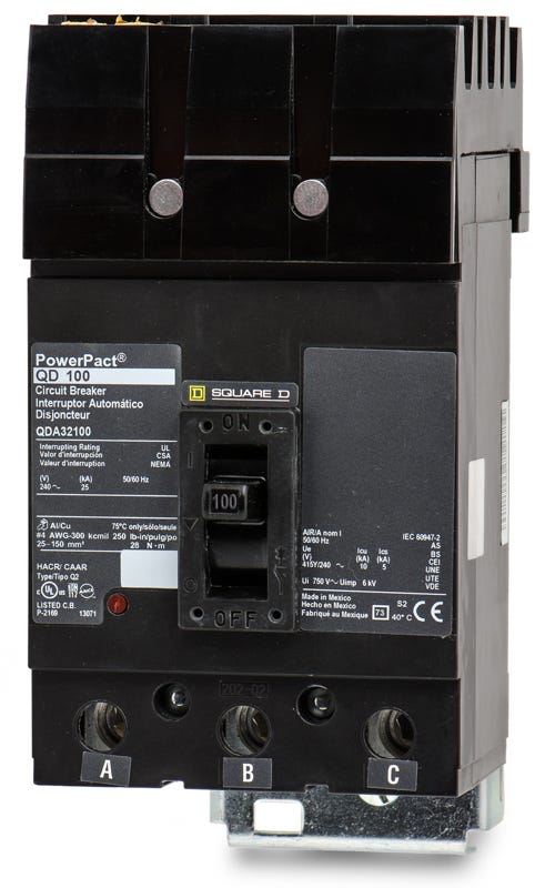 Square D QDA32100 3 Pole Circuit Breaker – SuperBreakers