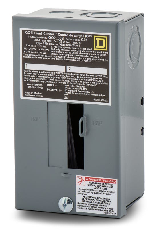 Square D QO2L30S Load Center – SuperBreakers