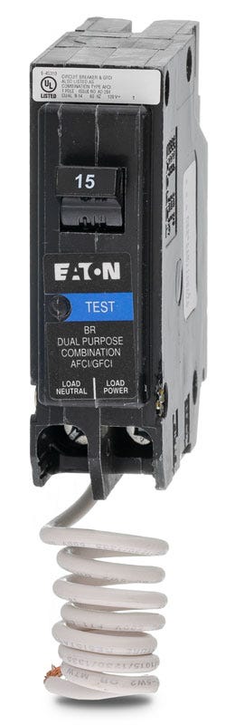 Eaton BRN115DF 1 Pole Dual Function Circuit Breaker – SuperBreakers