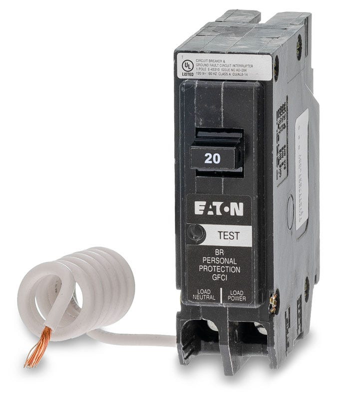 Eaton BRN120GF 1 Pole Ground Fault Circuit Breaker – SuperBreakers