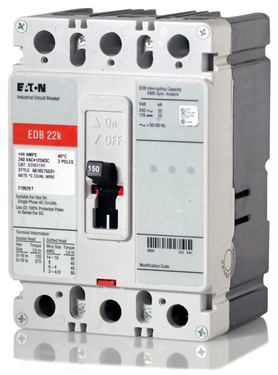 Eaton EDB3150 3 Pole Circuit Breaker – SuperBreakers