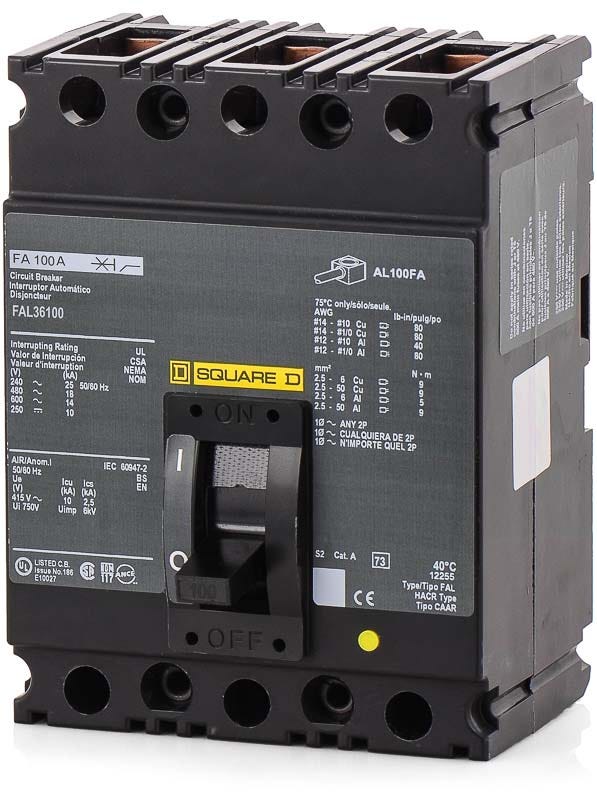 Square D FAL36100 3 Pole Circuit Breaker – SuperBreakers