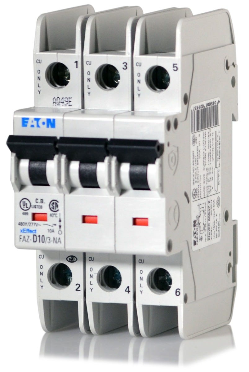 Eaton FAZ-D10/3-NA 3 Pole Circuit Breaker – SuperBreakers